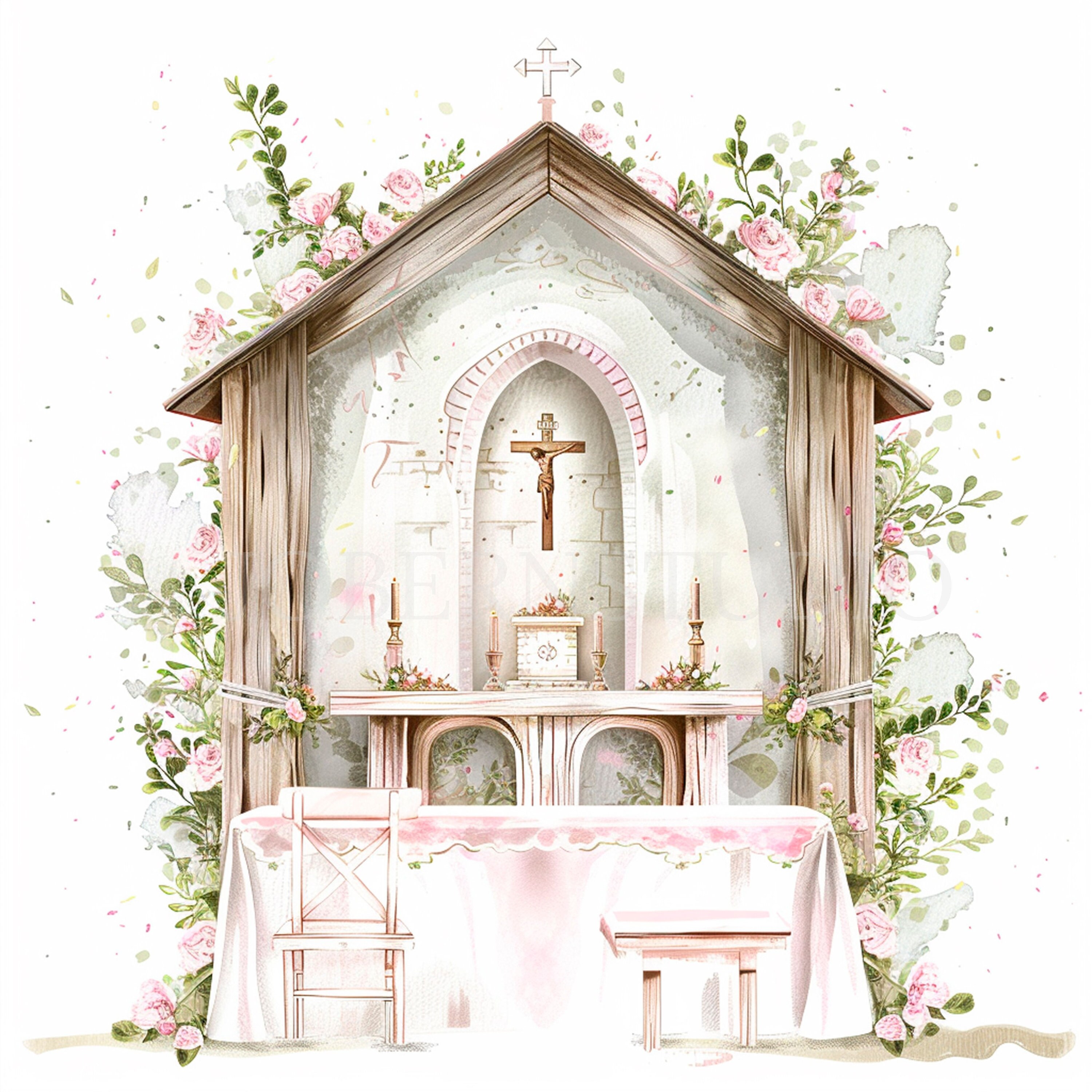 Pink Church Clipart Png,bundle 17 High Quality,watercolor Pink Pray ...