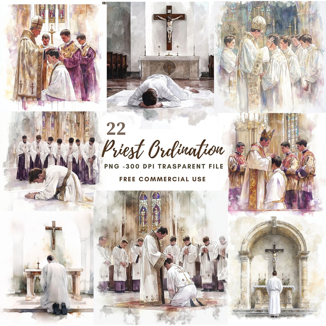 Priest Ordination Clipart Png,bundle 22 High Quality, Watercolor ...