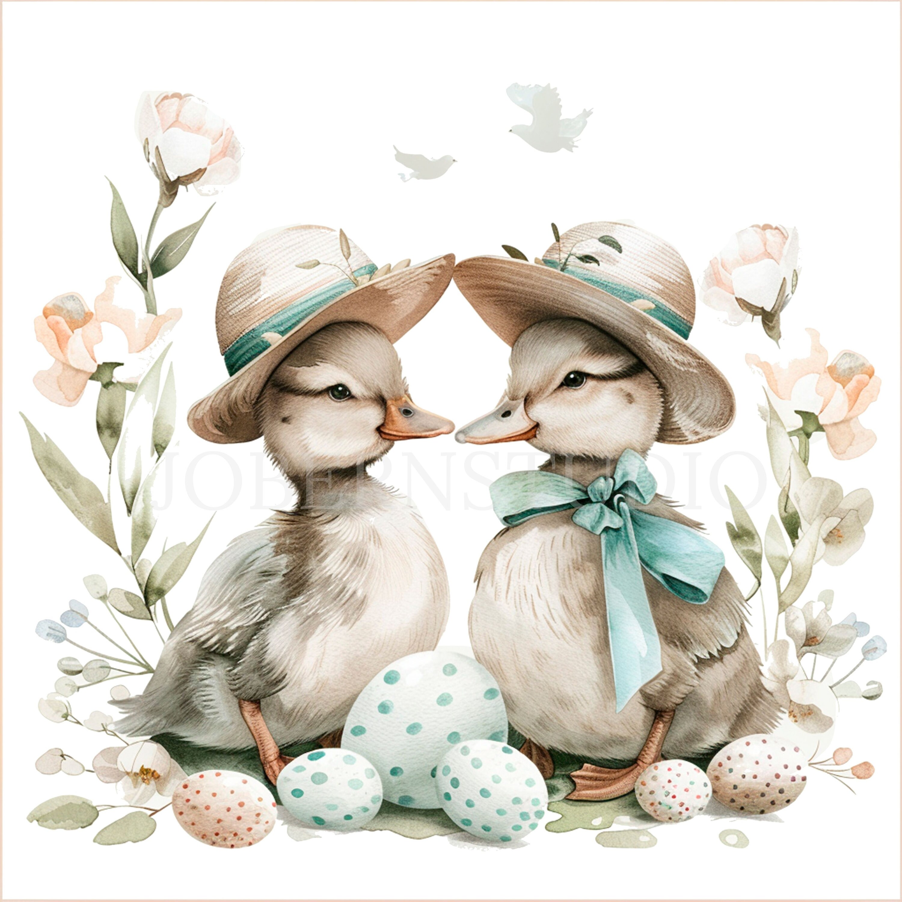 Easter Ducks Clipart PNG Bundle 14 High Quality,pastel Easter ...