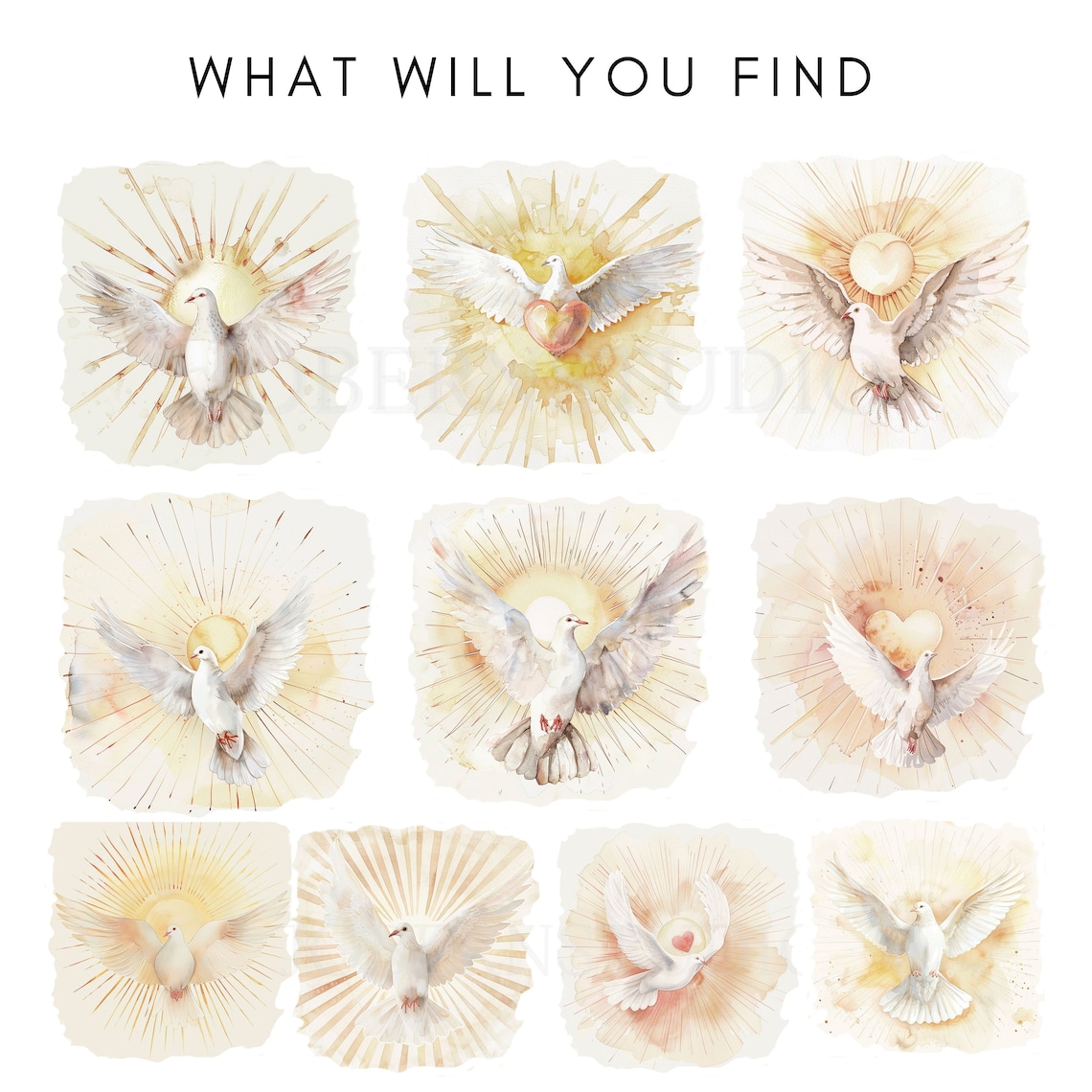 Holy Spirit Clipart Bundle 15 High Quality Png,watercolor Dove of Pentecost,printable Sticker ...