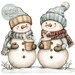 Watercolor Christmas Snowman Clipart Png,bundle 12 High Quality ...