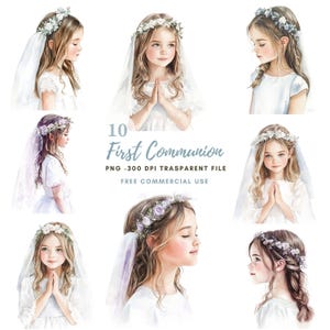 First Communion Clipart Png,bundle 14 High Quality, White Girl Praying ...