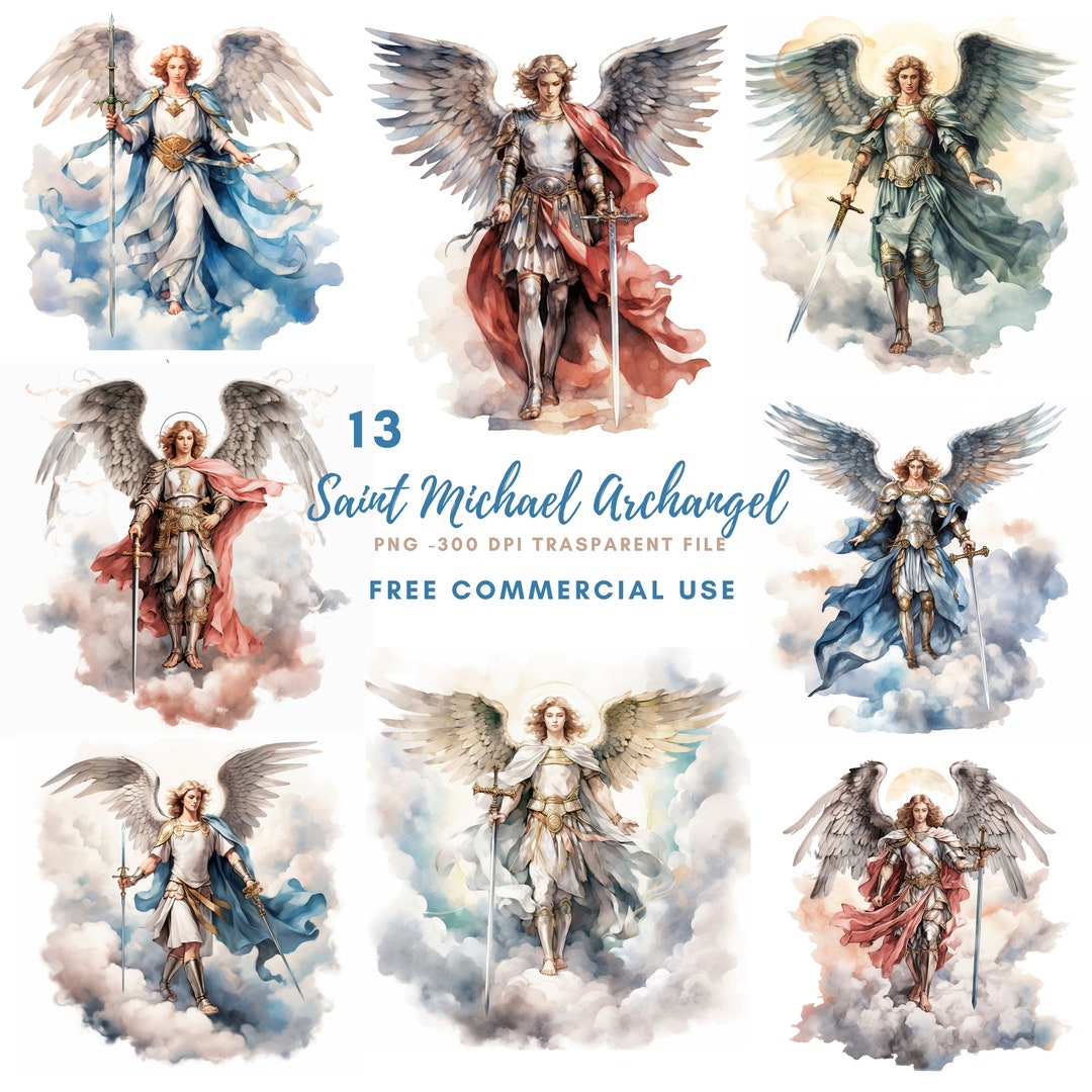 Saint Michael Clipart Bundle 13 High Quality PNG, Saint Michael Archangel,digital Download,card ...