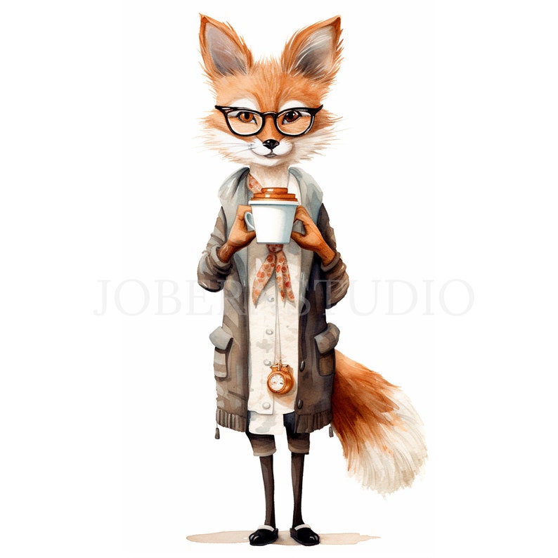 Crazy Fox Clipart PNG Bundle 16 High Quality,funny Fox With Coffee ...