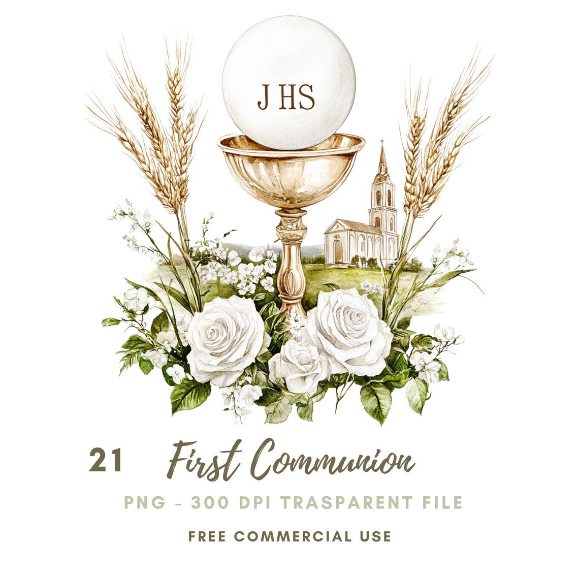 First Communion Clipart Png,bundle 21 High Quality, Watercolor ...