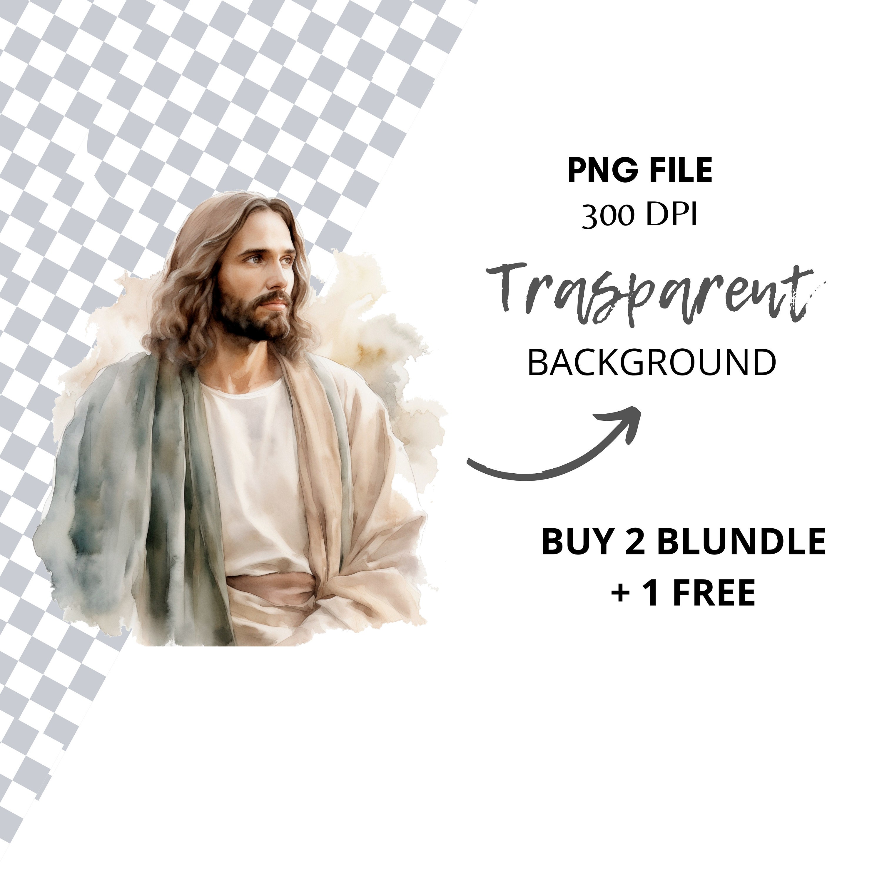 Jesus Christ Clipart Bundle 15 High Quality PNG, Watercolor Jesus ...