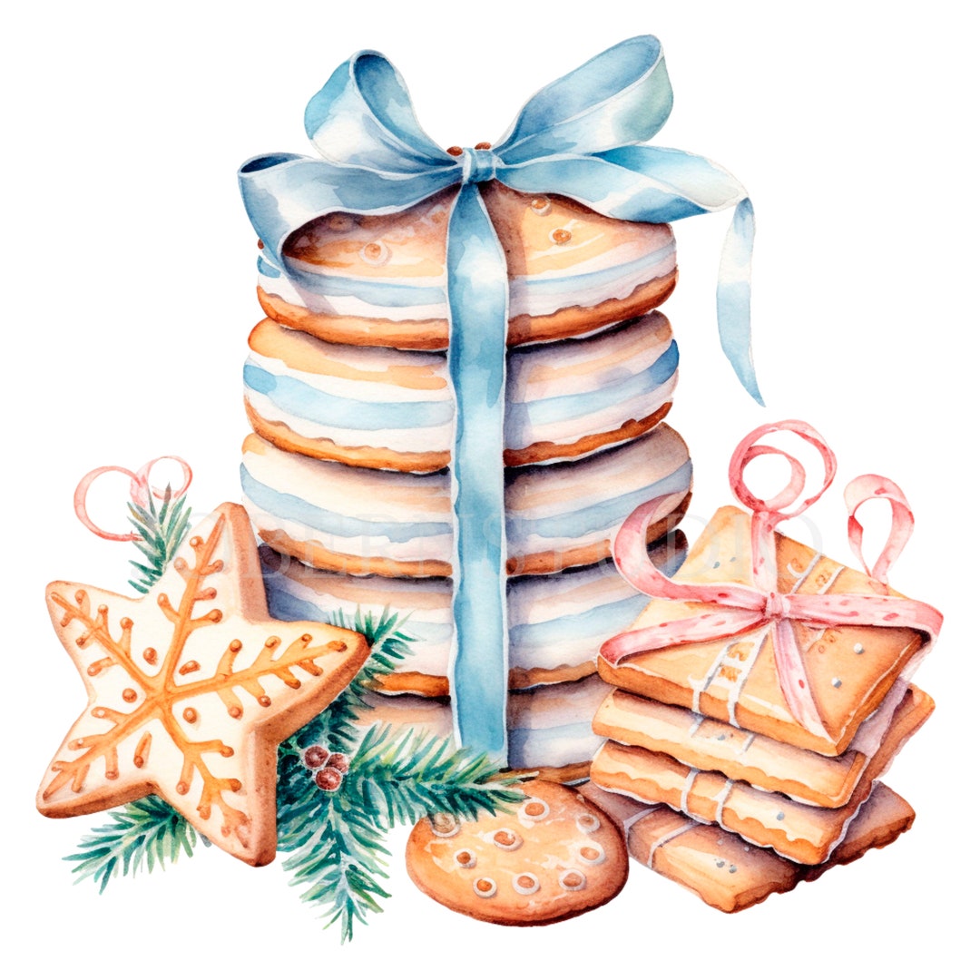 Christmas Cookies Clipart Bundle 15 High Quality Png,watercolor Clip ...