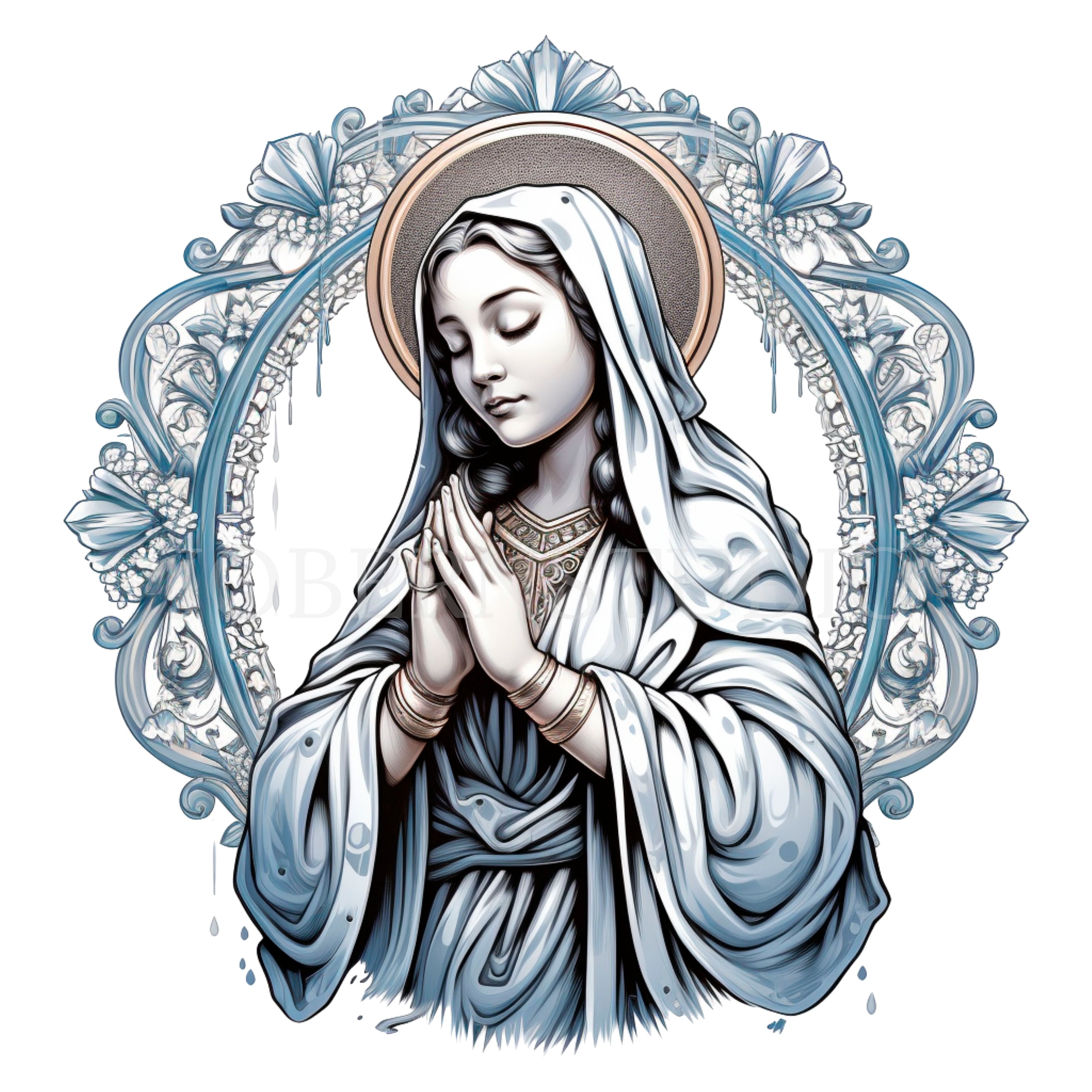 Virgin Mary Clipart,bundle 15 High Quality Png,watercolor Clip Art Jpg ...