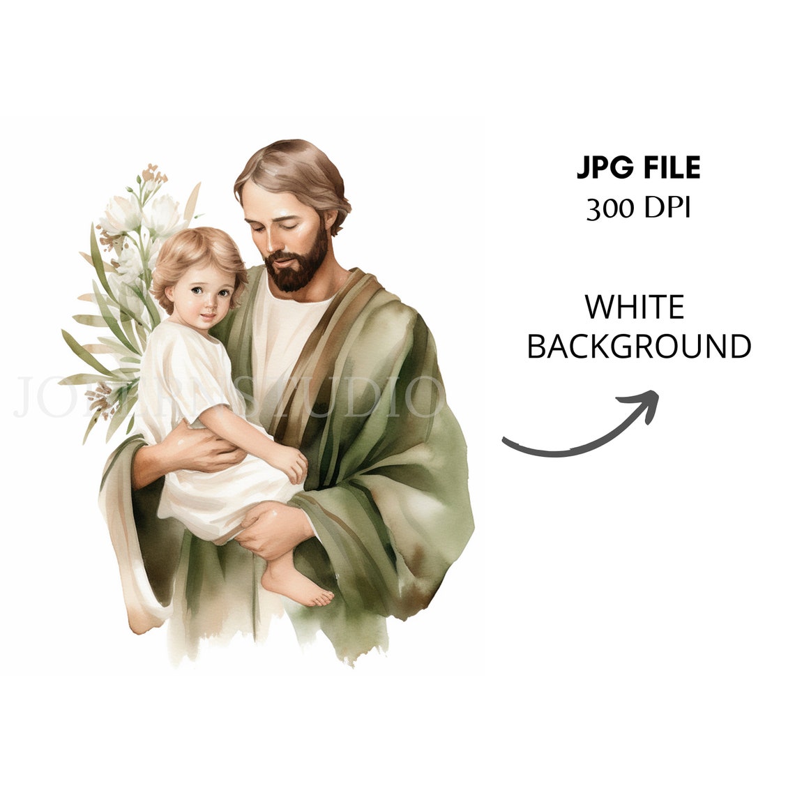 Saint Joseph Clipart Bundle 15 High Quality PNG, Saint Joseph With ...