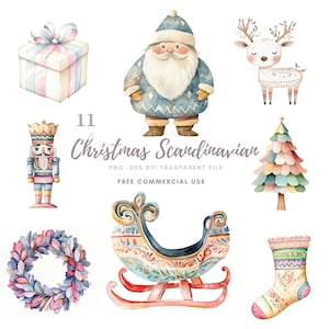 Christmas Scandinavian Clipart PNG | Bundle 11 High Quality ...