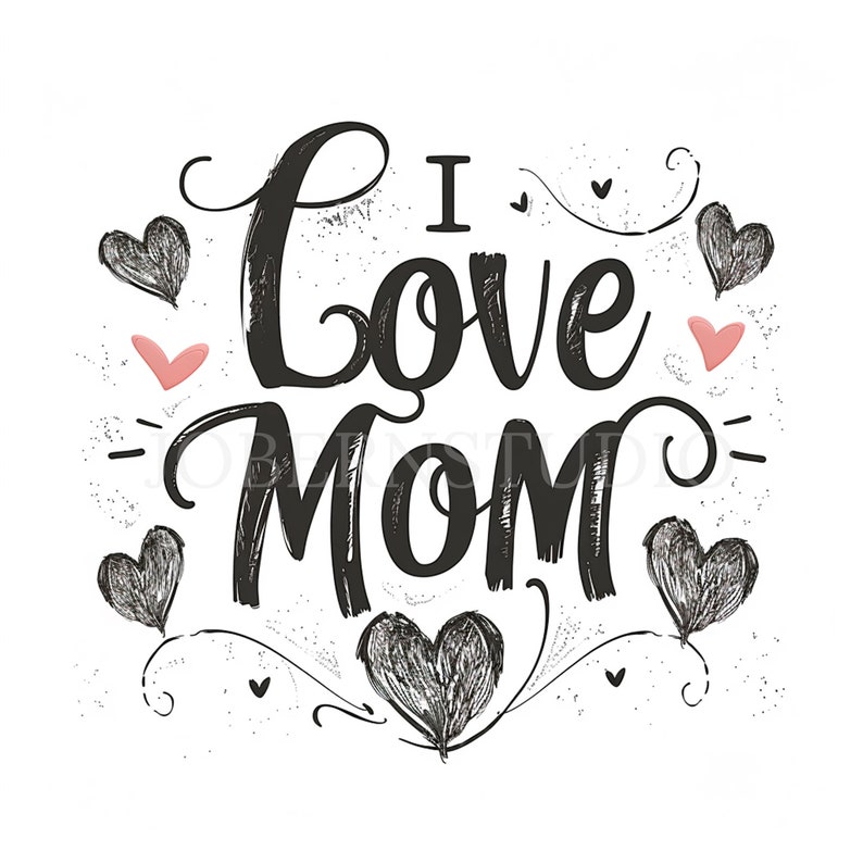 Mother's Day, I Love Mom Text, Clipart Bundle 15 High Quality PNG ...