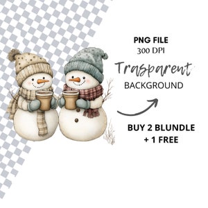 Watercolor Christmas Snowman Clipart Png,bundle 12 High Quality ...