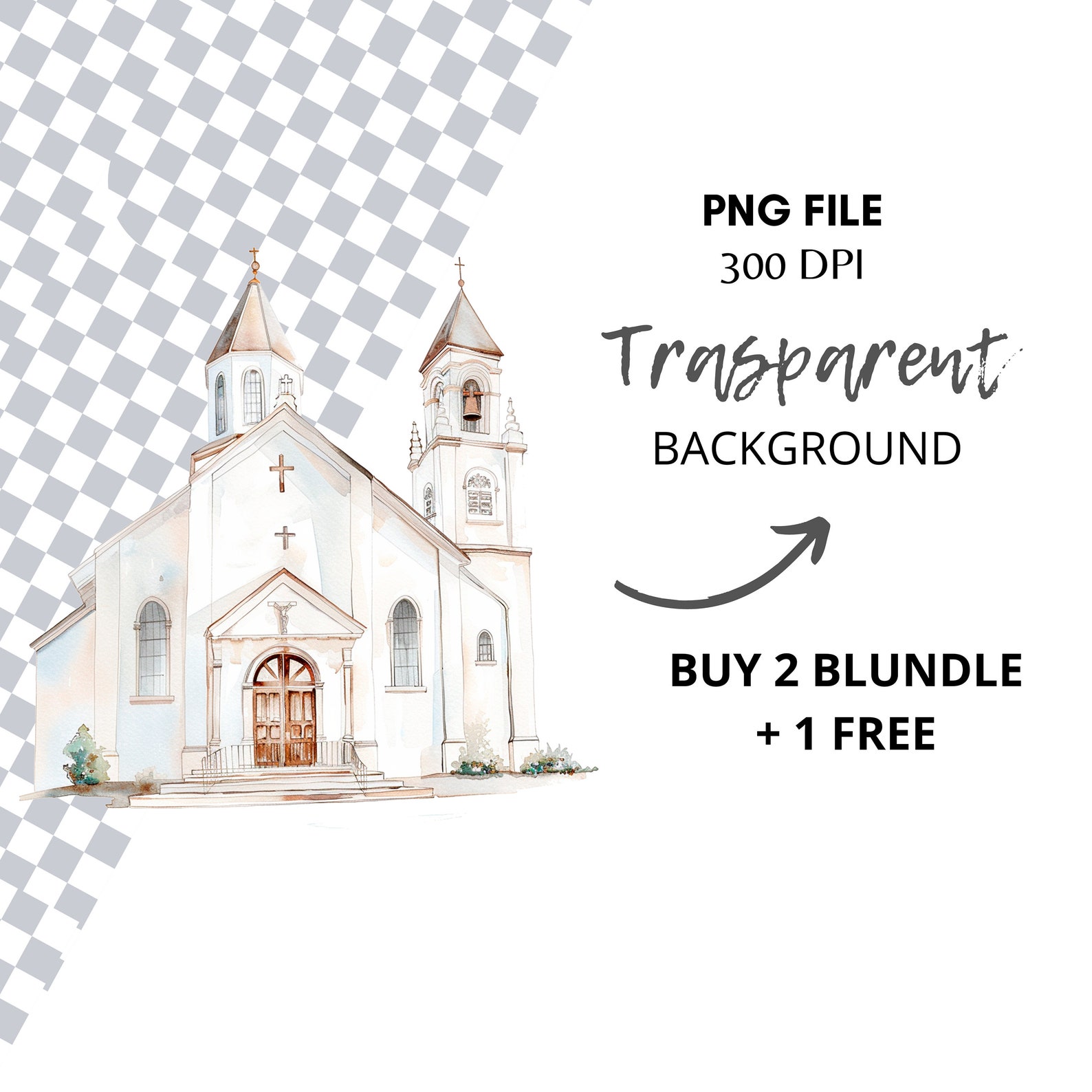 White Church Clipart Png,bundle 15 High Quality,watercolor Church ...