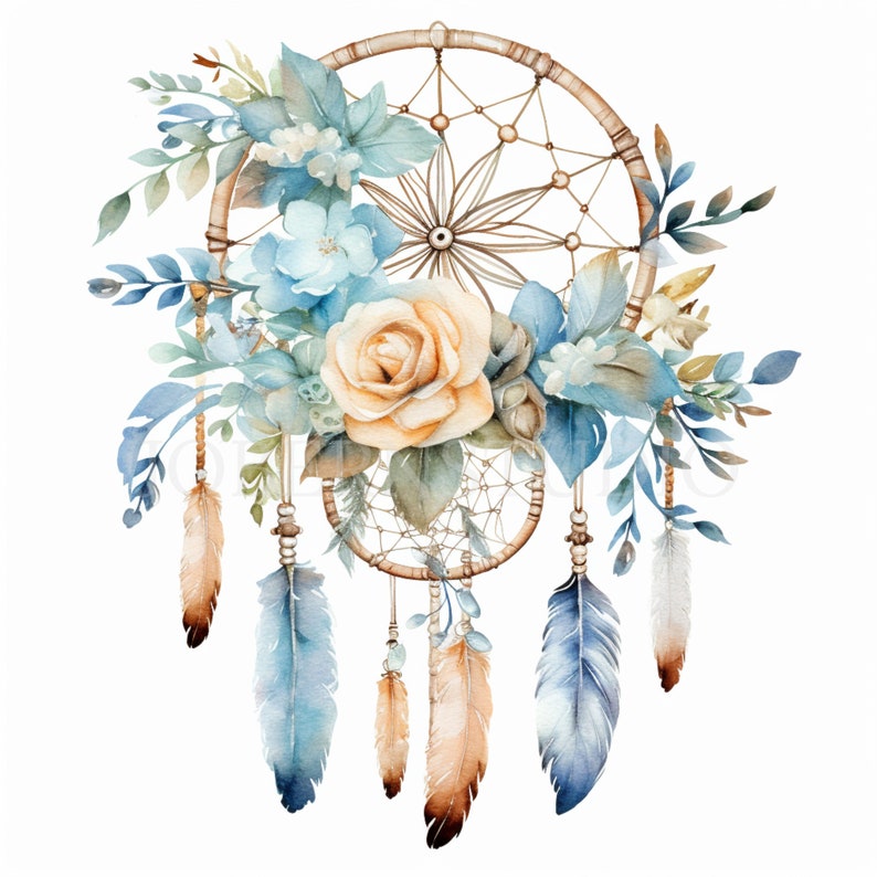 Boho Flower Clipart Bundle 10 High Quality Png,watercolor Floral ...