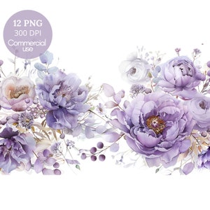 Lilac Flower Rose Border,garland Clipart Bundle 12 High Quality PNG ...