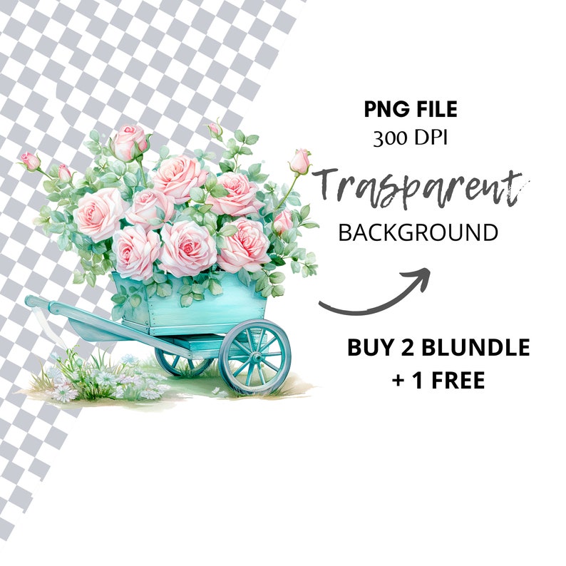 Shabby Chic Garden Clipart Bundle 15 High Quality Png,pink Flower ...