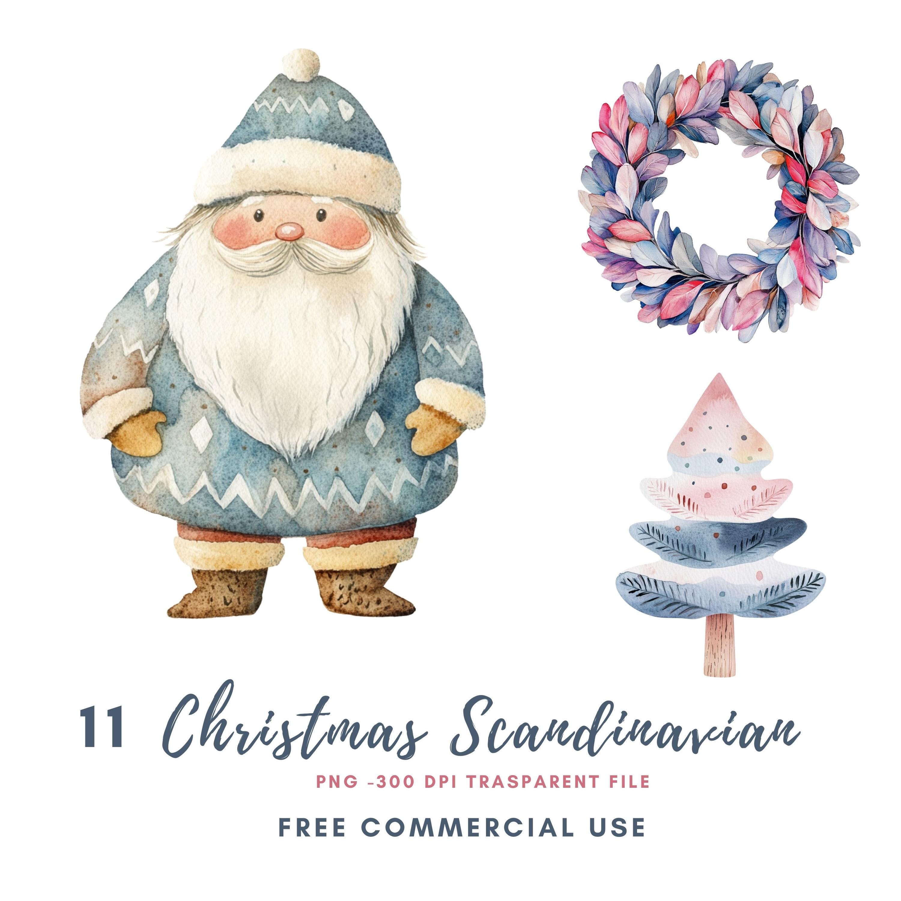Christmas Scandinavian Clipart PNG | Bundle 11 High Quality ...