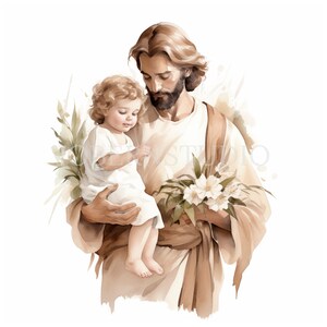 Saint Joseph Clipart Bundle 15 High Quality PNG, Saint Joseph With ...