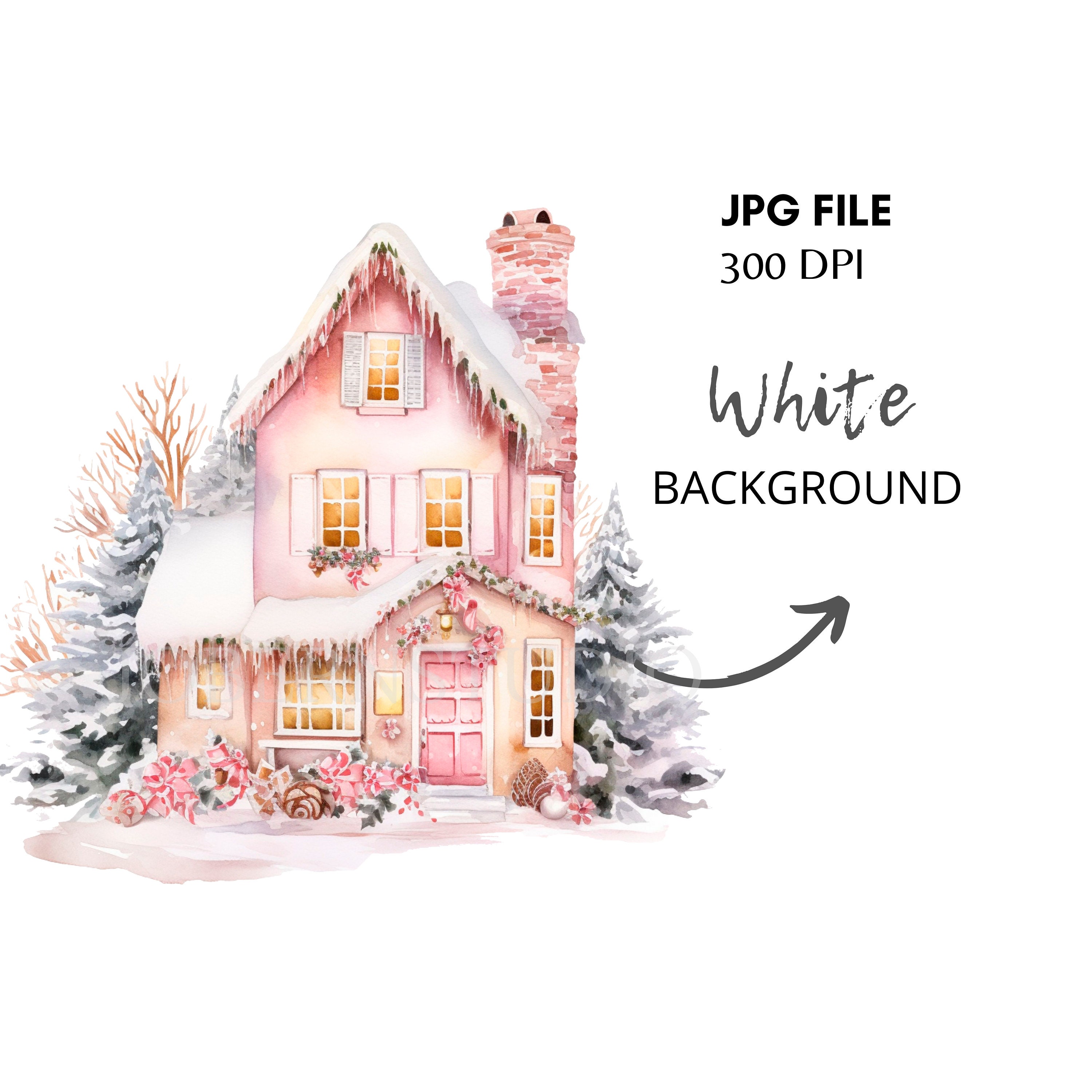 Cozy Winter House Clipart Png,bundle 15 High Quality Jpg,digital ...