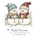 Watercolor Christmas Snowman Clipart Png,bundle 12 High Quality ...