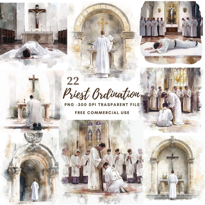 Priest Ordination Clipart Png,bundle 22 High Quality, Watercolor ...
