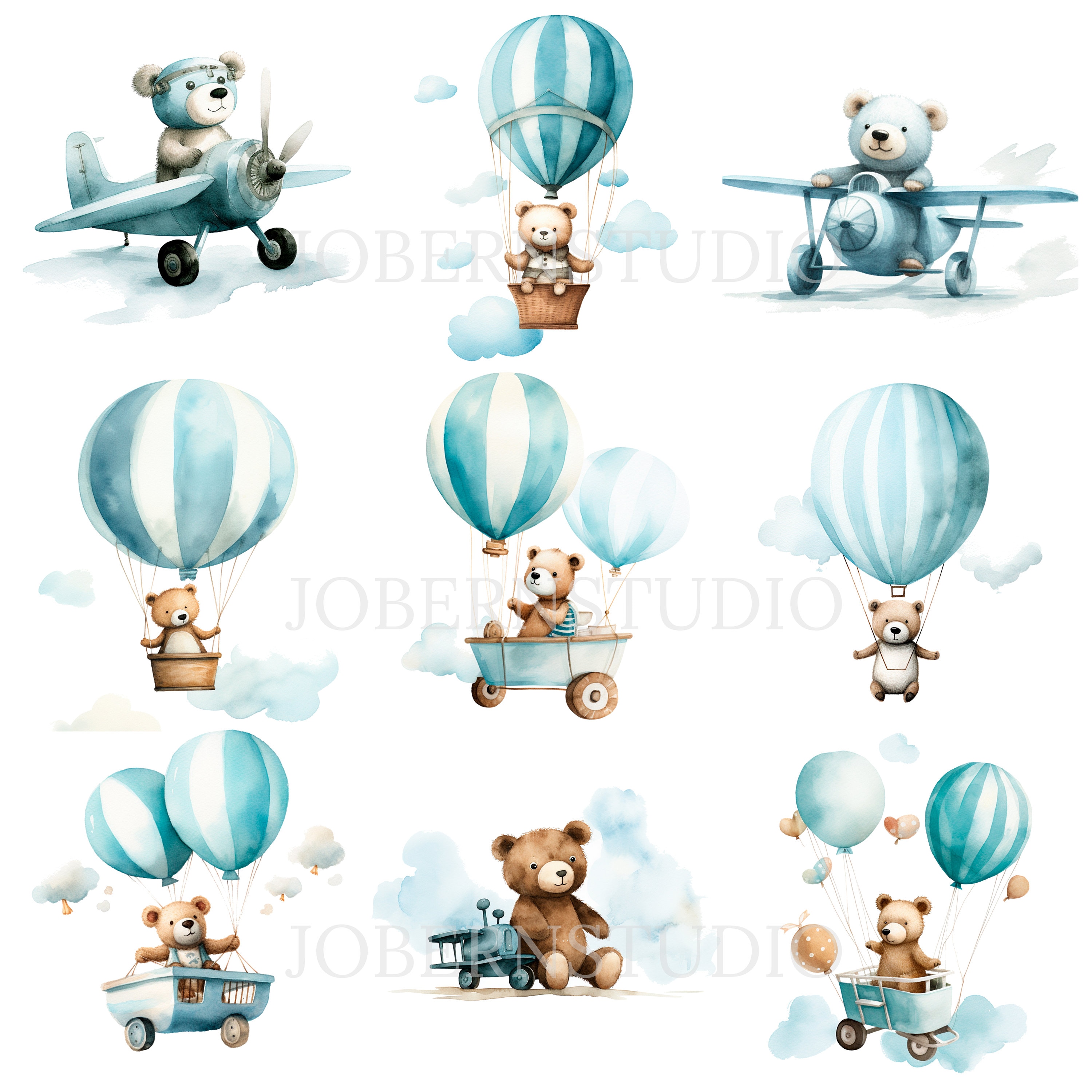 Aviator Teddy Bear Clipartbundle 15 High Quality - Etsy