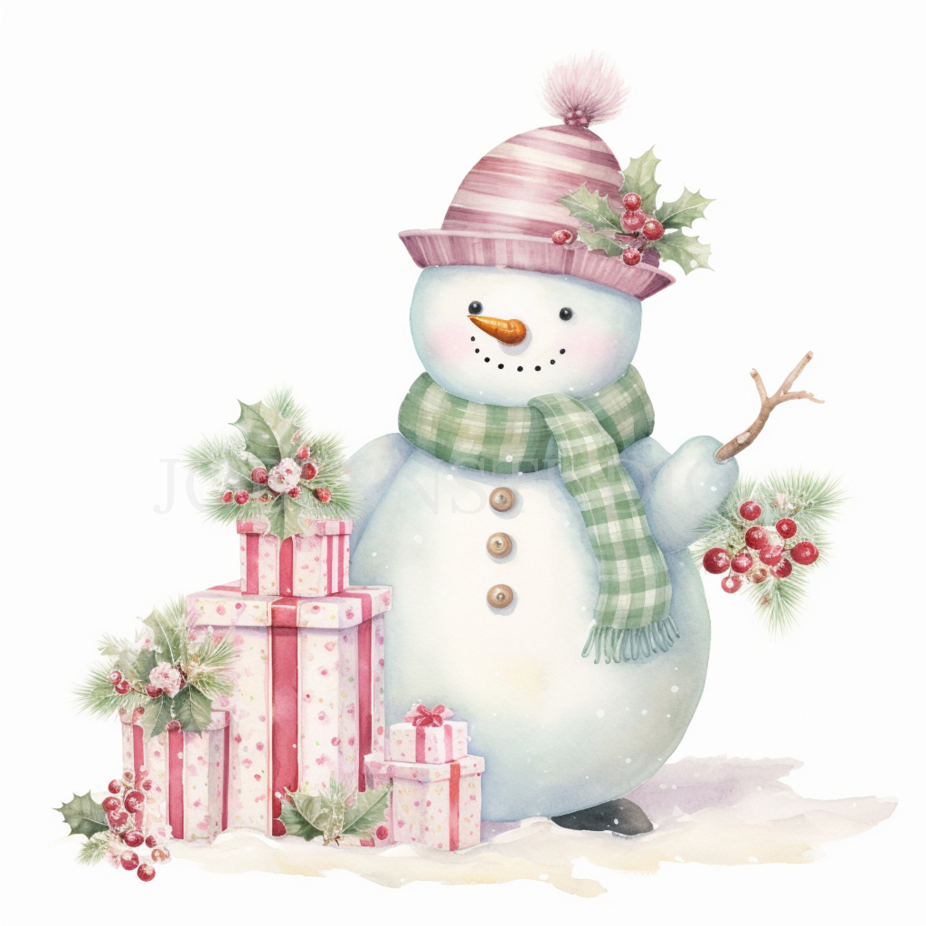 Christmas Snowman Clipart Pngbundle 15 High Quality - Etsy