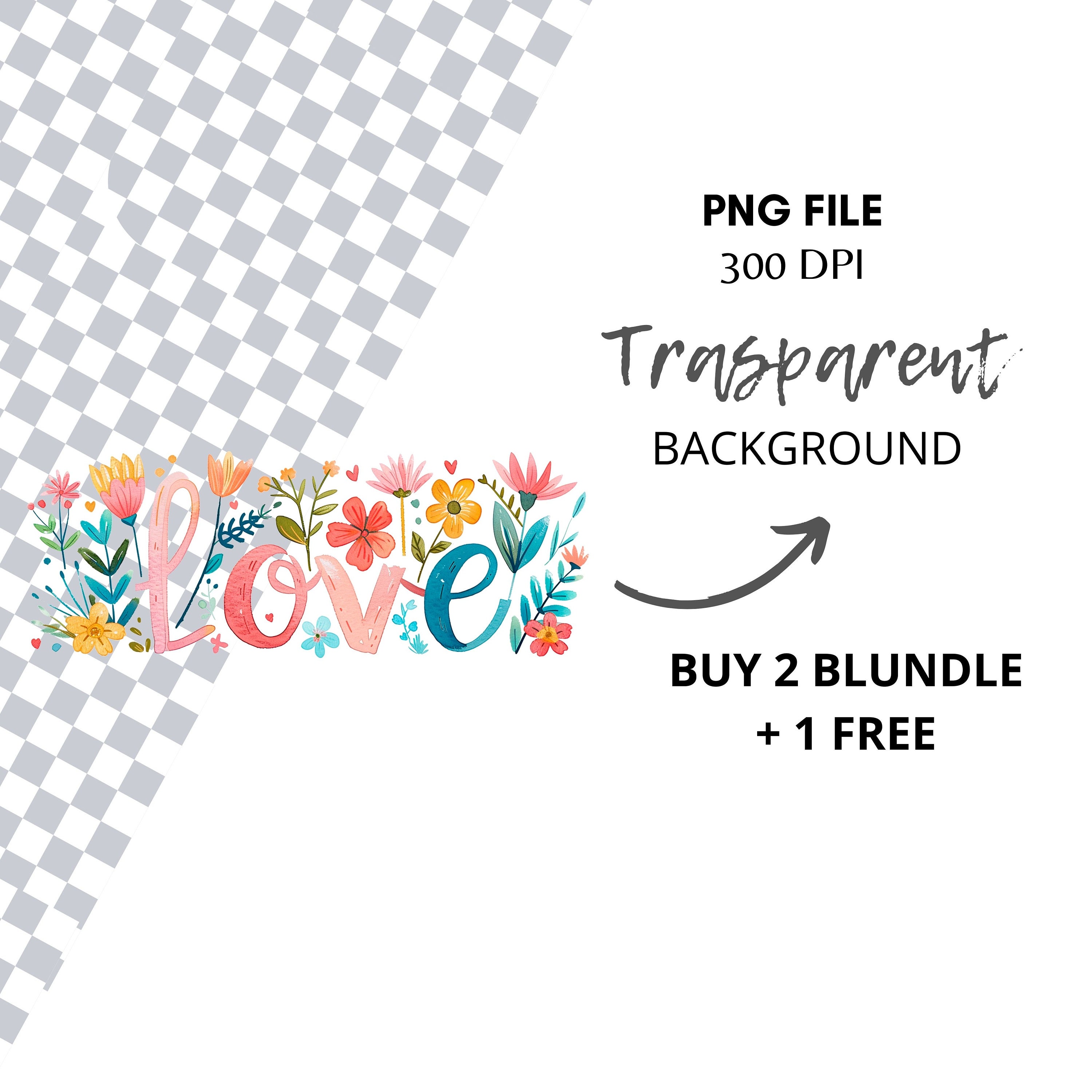 Love Flower Border Clipart Bundle 12 High Quality Png,watercolor Floral ...