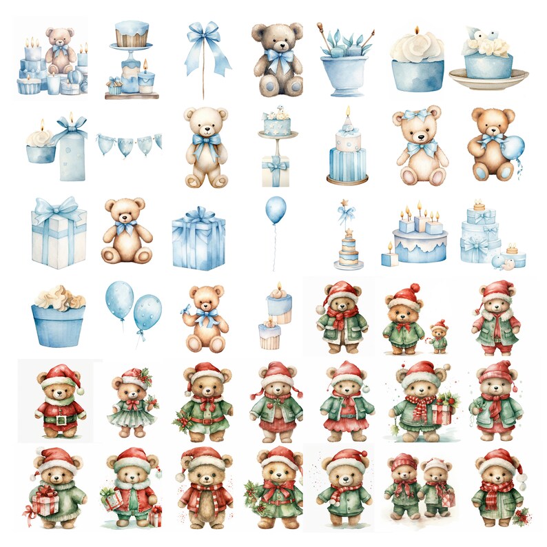 Teddy Bear Baby Shower Clipart PNG,285 High Quality Jpgs,aviator Teddy ...