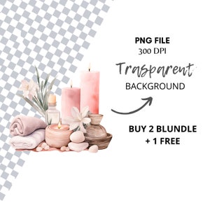 Spa Time Clipart Bundle 15 High Quality Png,bath Home Decor, Digital ...