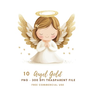 Guardian Angel Clipart PNG Bundle 10 High Quality Png,watercolor Gold ...