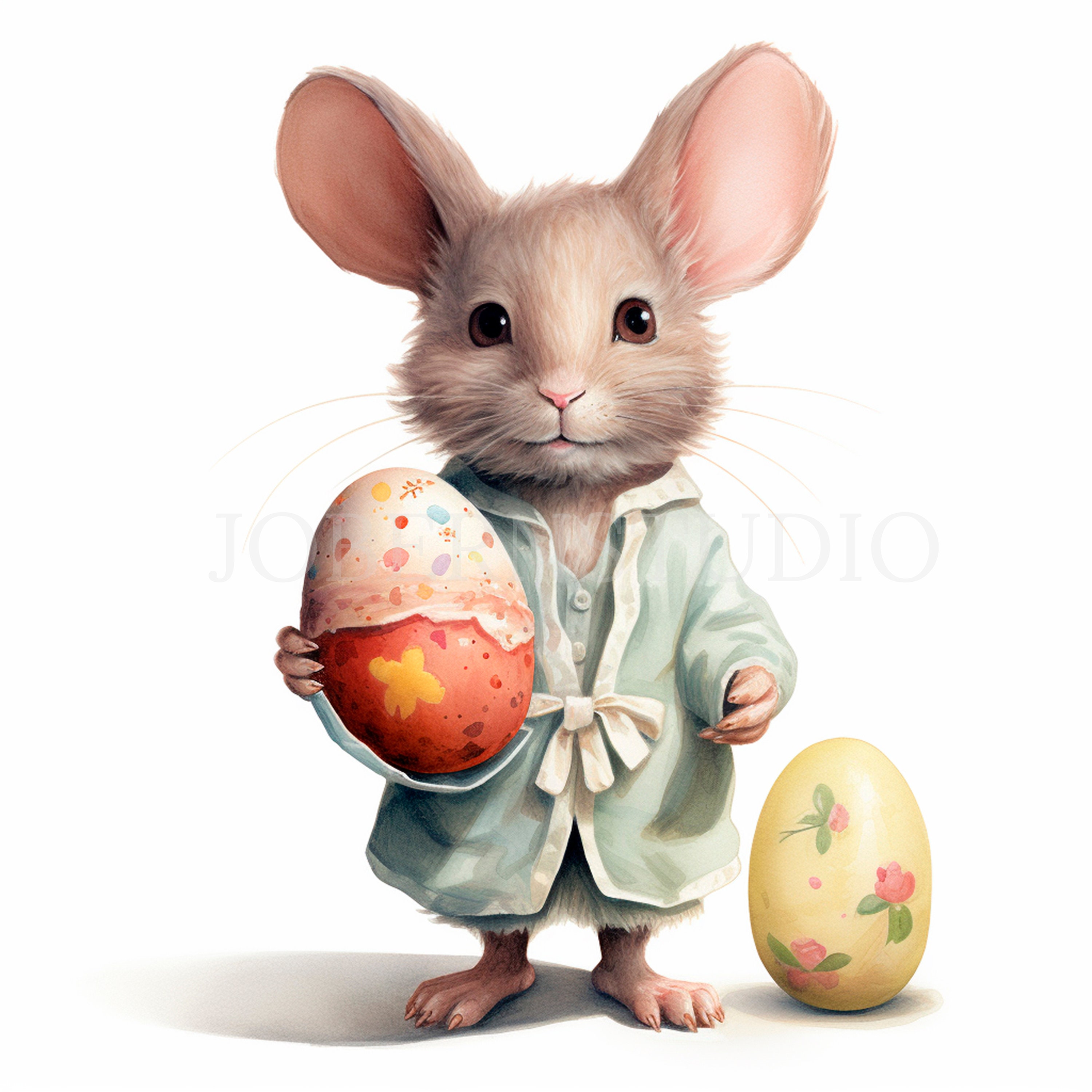 Easter Mouse Clipart PNG Bundle 10 High Quality, Pastel Easter ...
