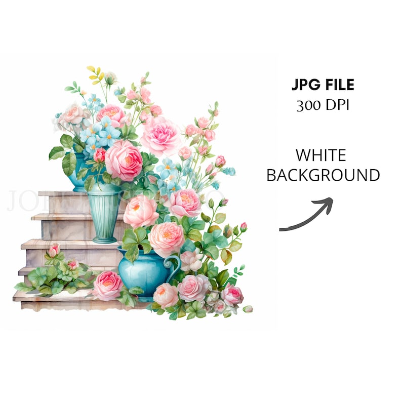Shabby Chic Garden Clipart Bundle 15 High Quality Png,pink Flower ...