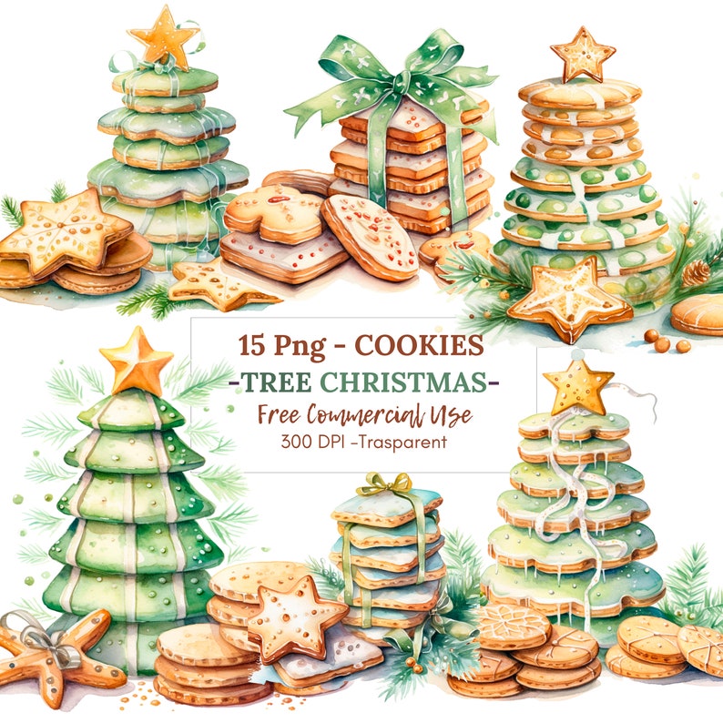 Christmas Cookies Clipart Bundle 15 High Quality - Etsy