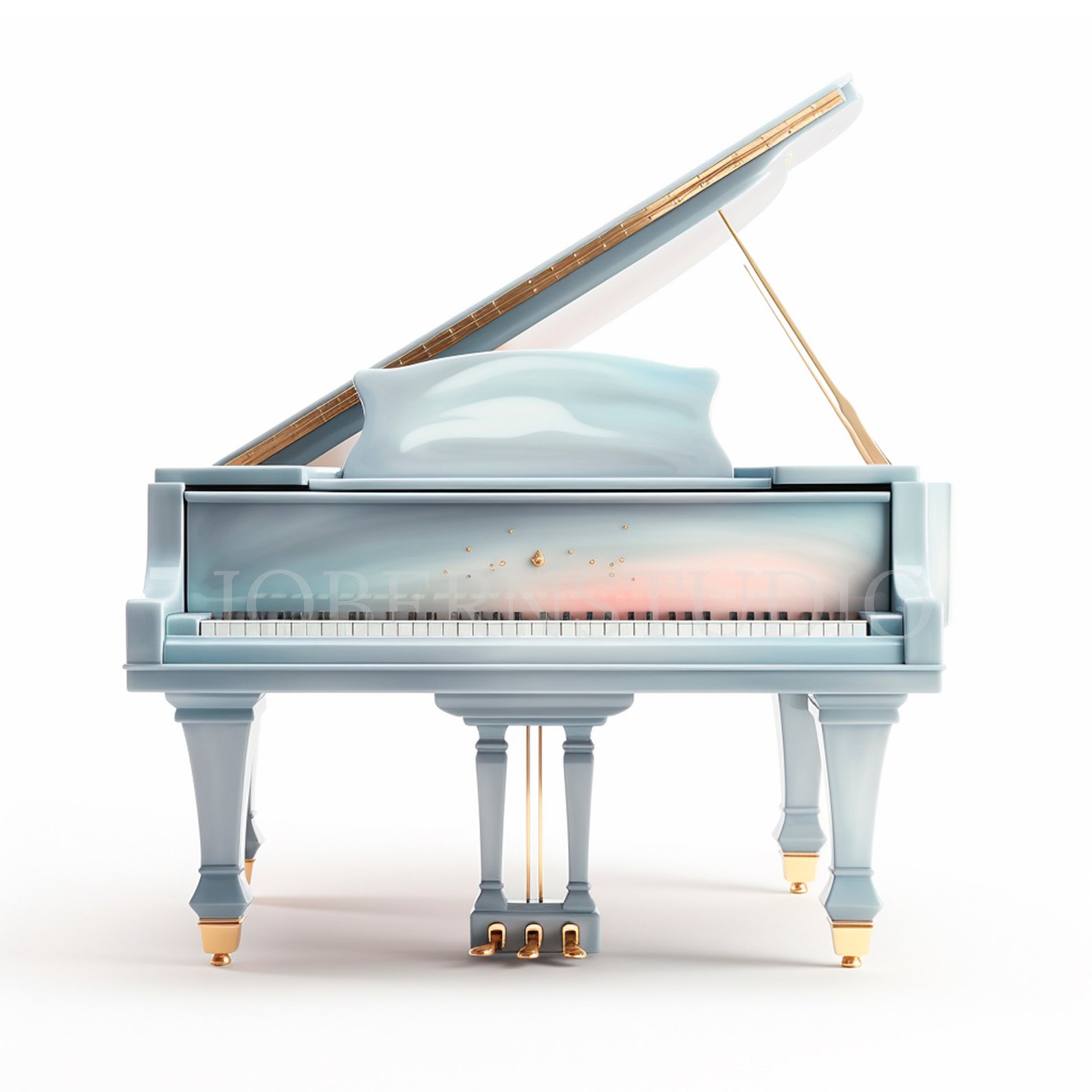 Blue Piano Clipart Png,bundle 11 High Quality ,watercolor Music Home ...