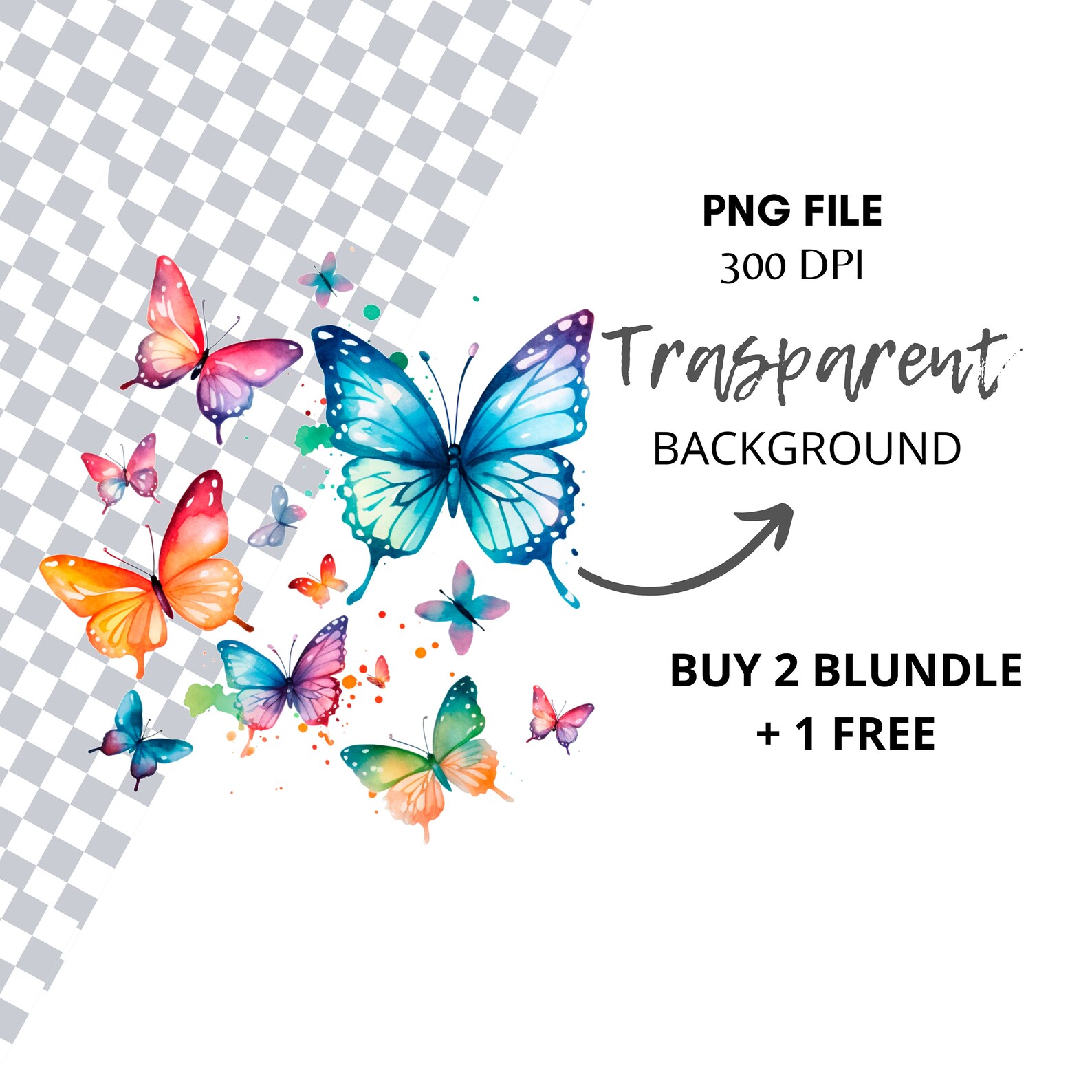Watercolor Butterflies Clipart PNG Bundle 20 High Quality,butterfly ...