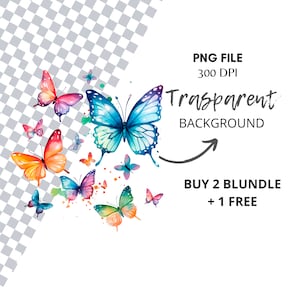 Watercolor Butterflies Clipart PNG Bundle 20 High Quality,butterfly ...