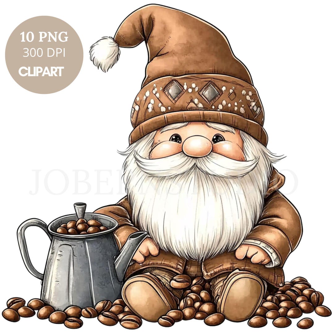 Gnome and Coffee Clipart Bundle 10 High Quality Png,coffee Gnome ...