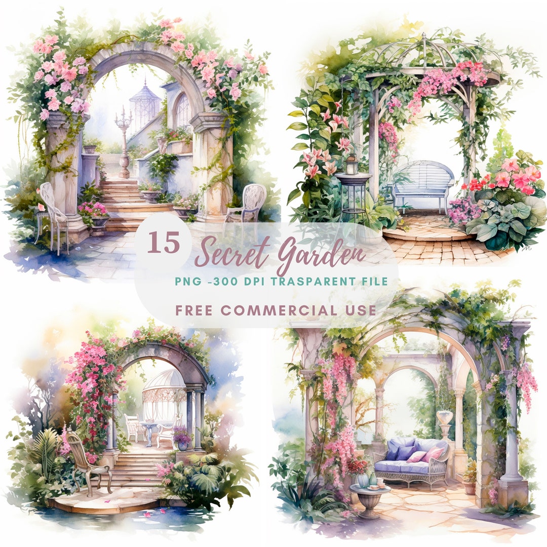 Secret Garden Clipart Png,bundle 15 High Quality,landscape Garden ...