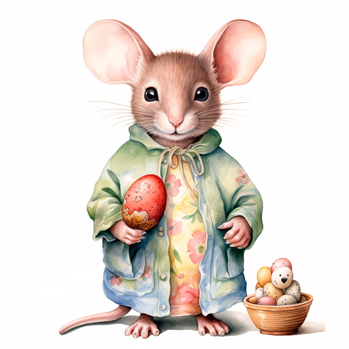 Easter Mouse Clipart PNG Bundle 10 High Quality, Pastel Easter ...