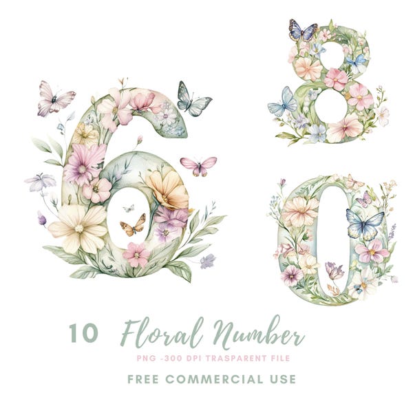 Bunny Number Clipart - Etsy UK