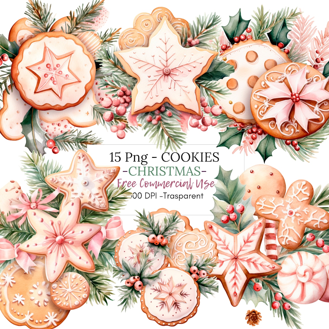 Christmas Cookies Clipart Bundle 15 High Quality - Etsy