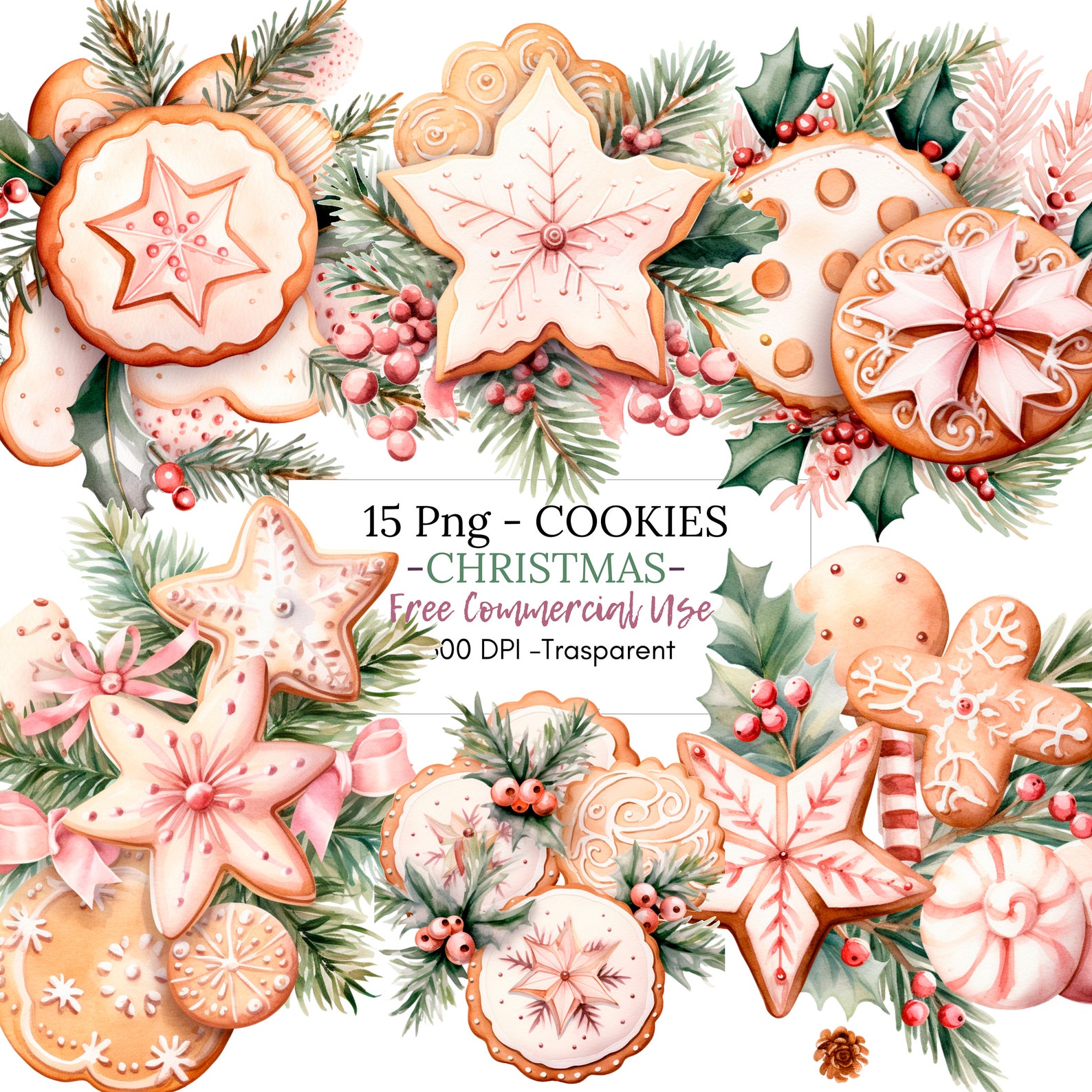 Christmas Cookies Clipart Bundle 15 High Quality - Etsy