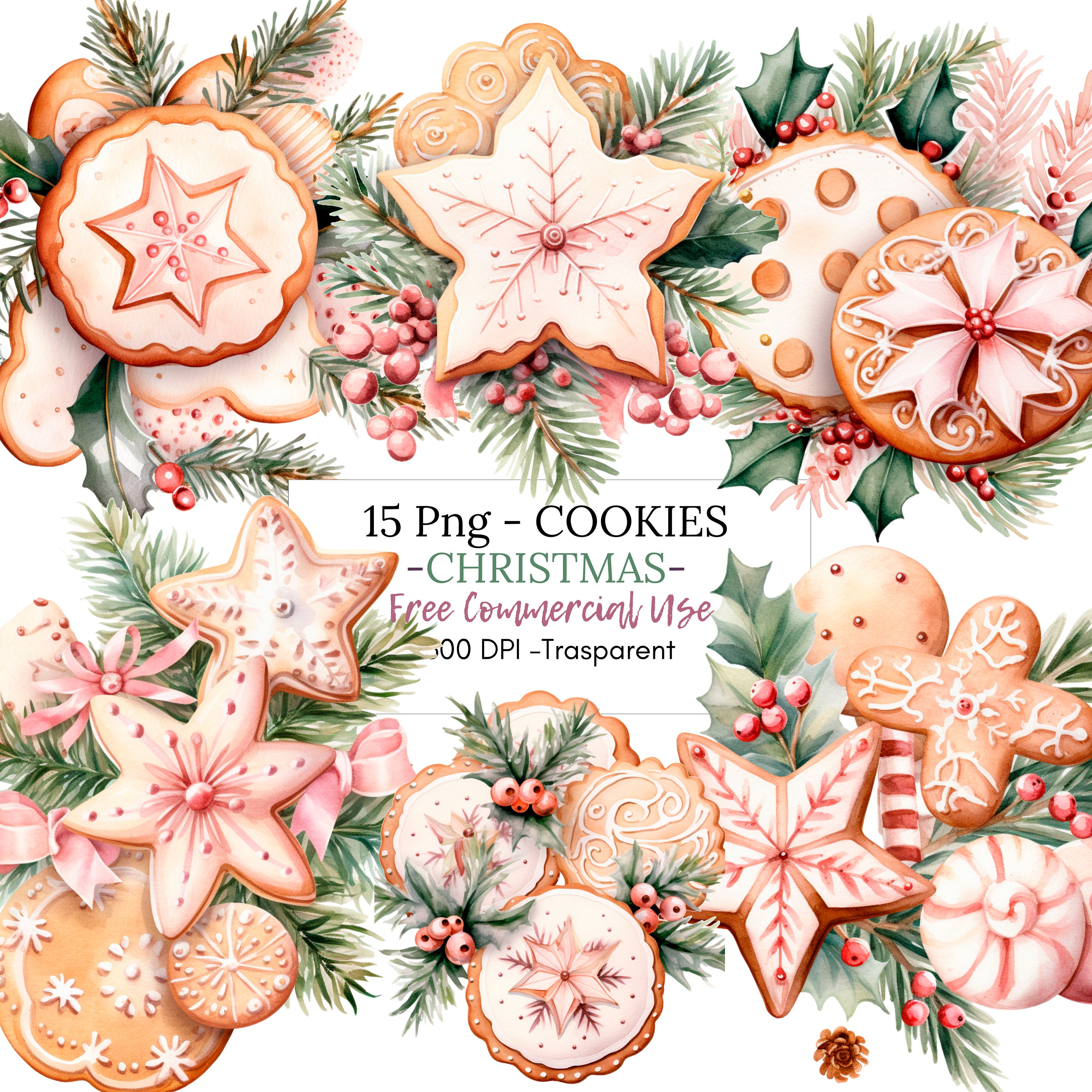 Christmas Cookies Clipart Bundle 15 High Quality - Etsy