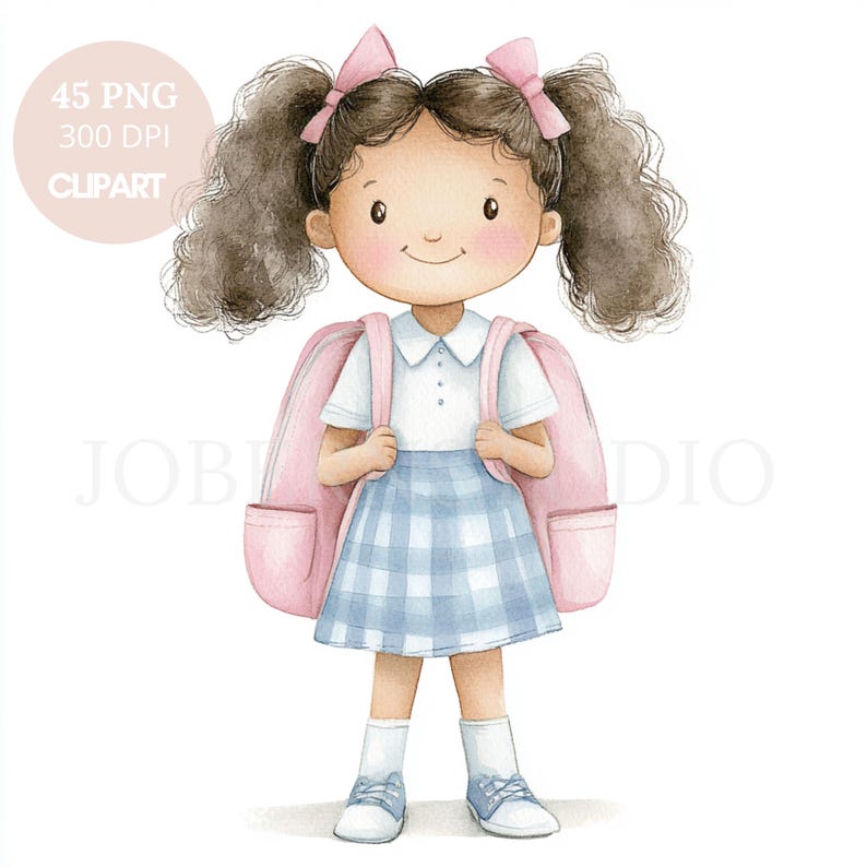 Watercolor School Clipart 45 PNG Bundle, Back to School Graphics ...