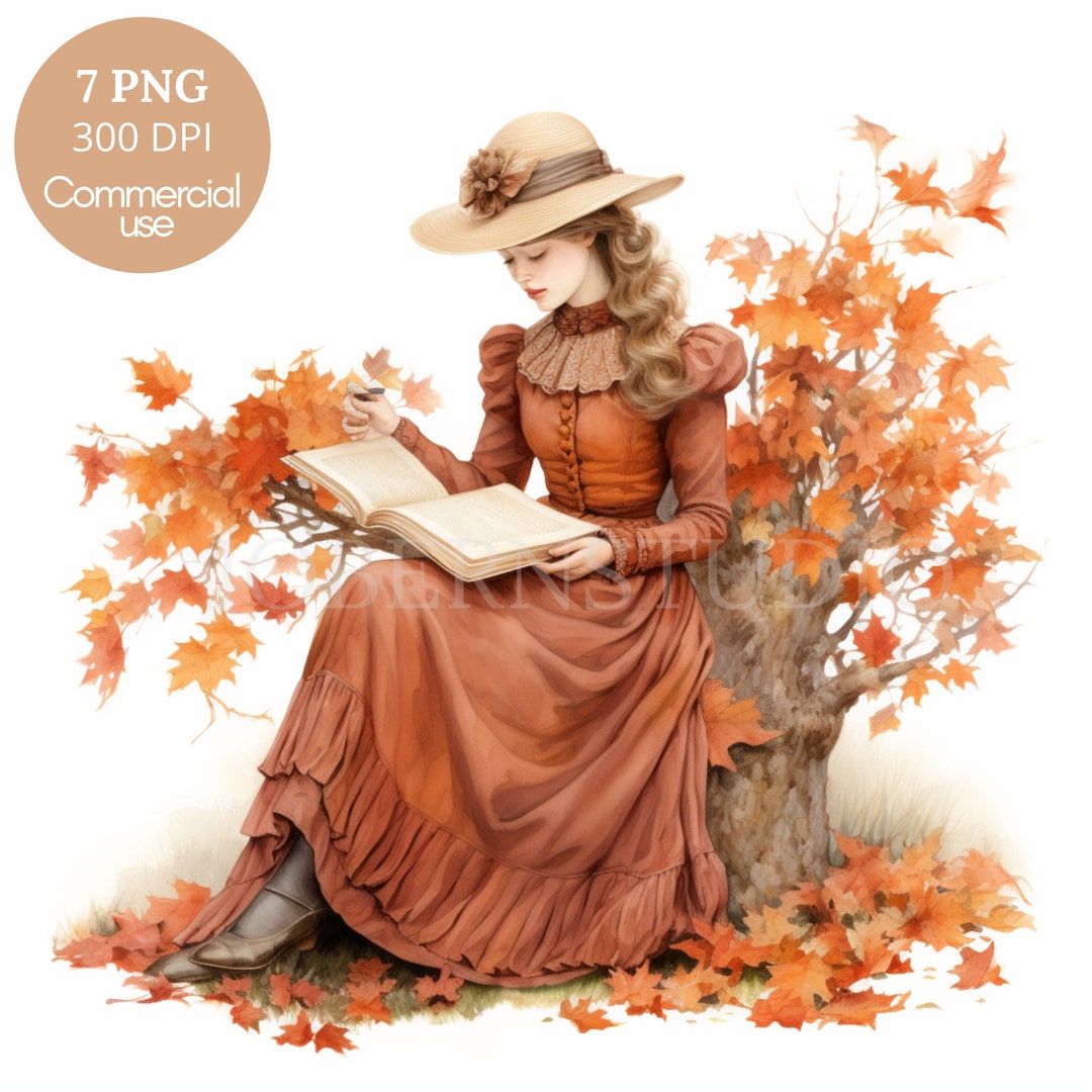 Fall Autumn Woman Clipart PNG Bundle 7 High Quality Png,watercolor ...