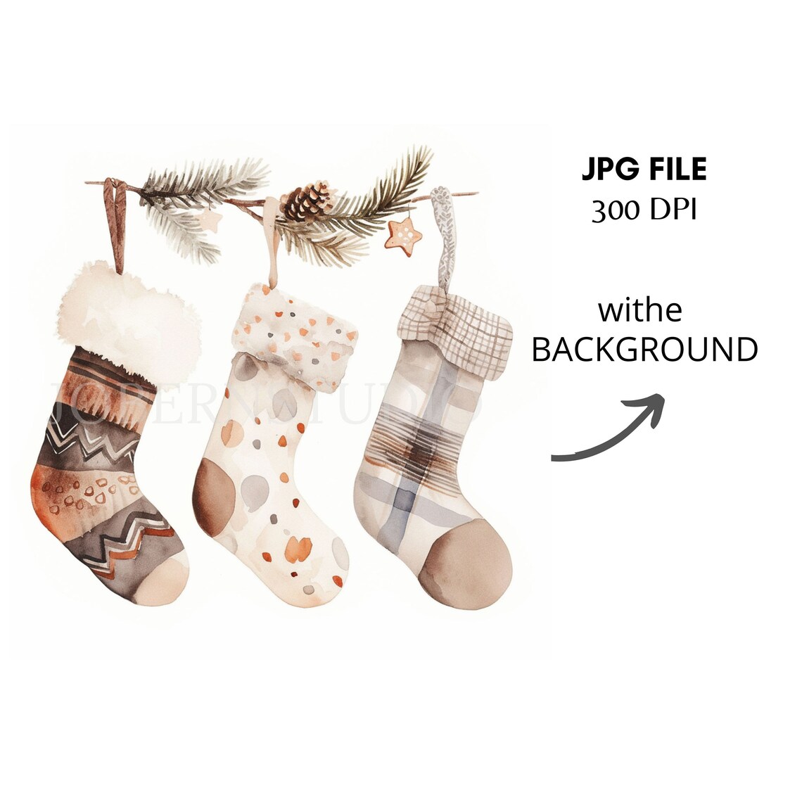 Christmas Ornament Clipart PNG Bundle 8, Watercolor Christmas ...