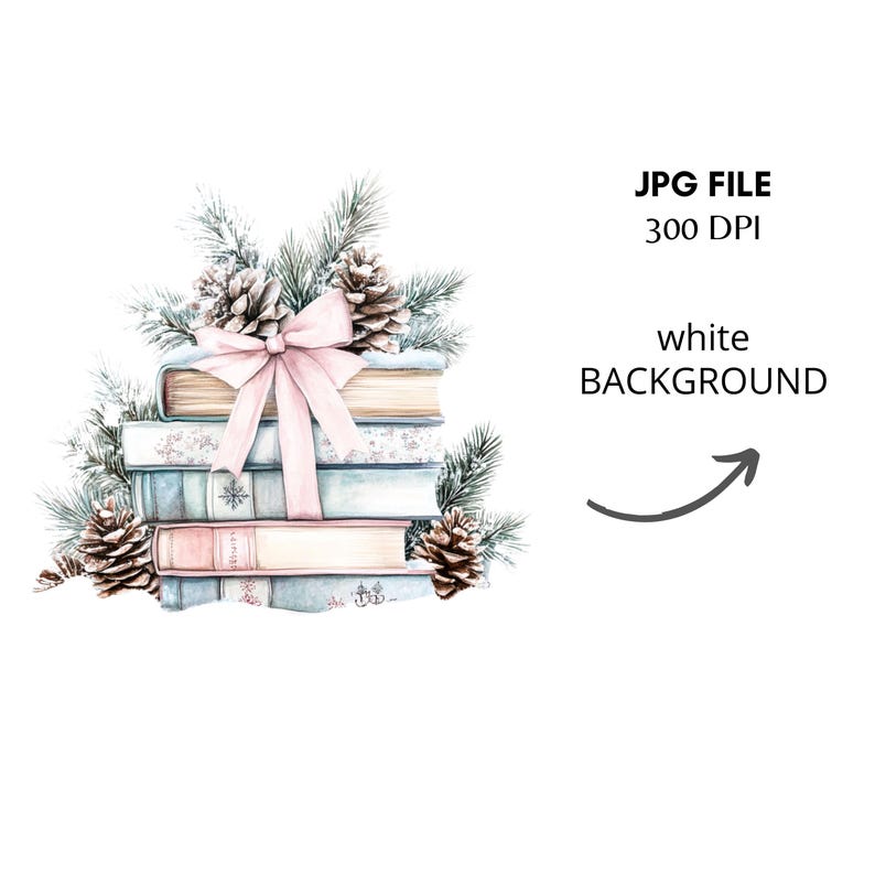 Cozy Winter Books Clipart PNG | Bundle 8 High Quality | Watercolor ...
