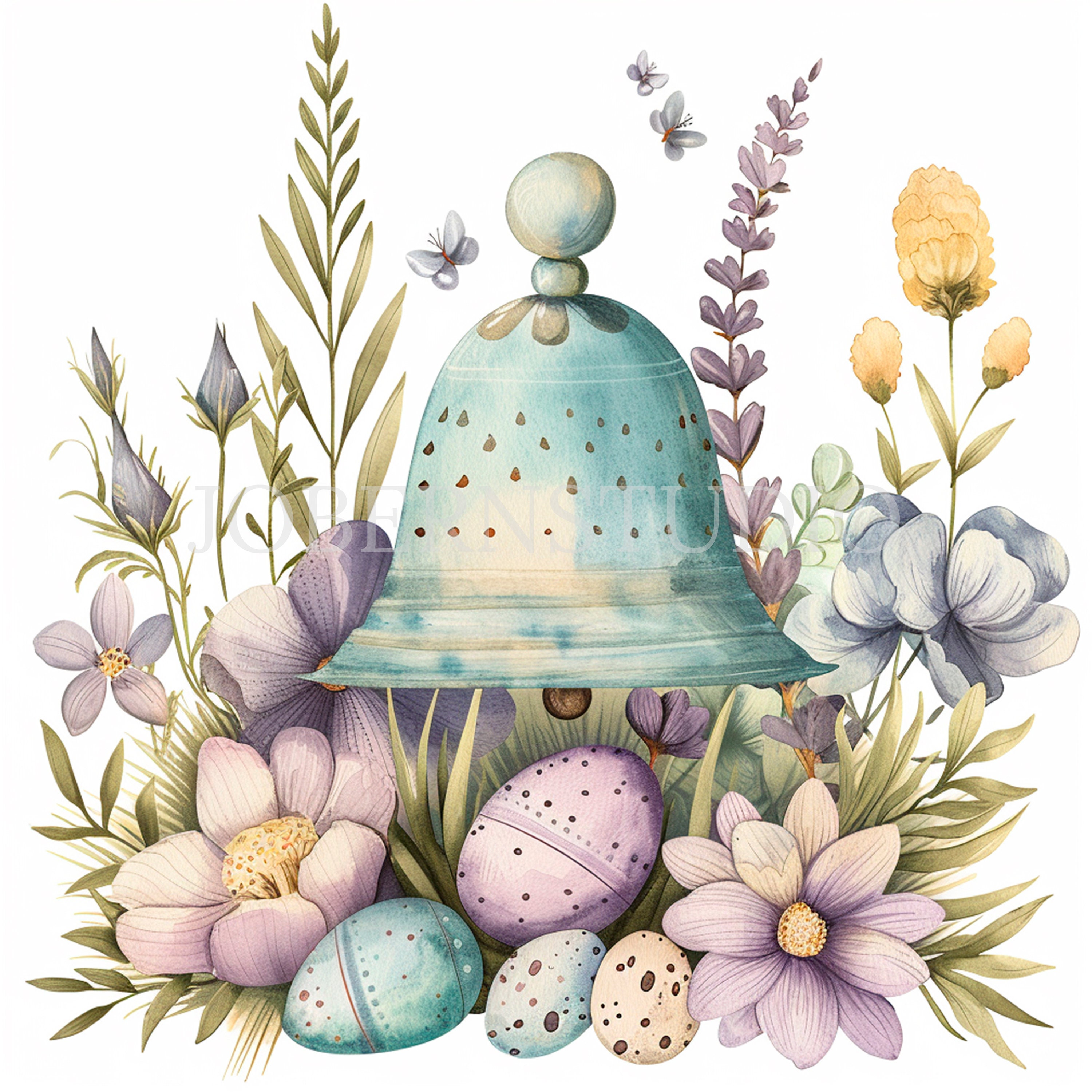 Easter Bell Clipart PNG Bundle 16 High Quality,easter Egg Watercolor ...