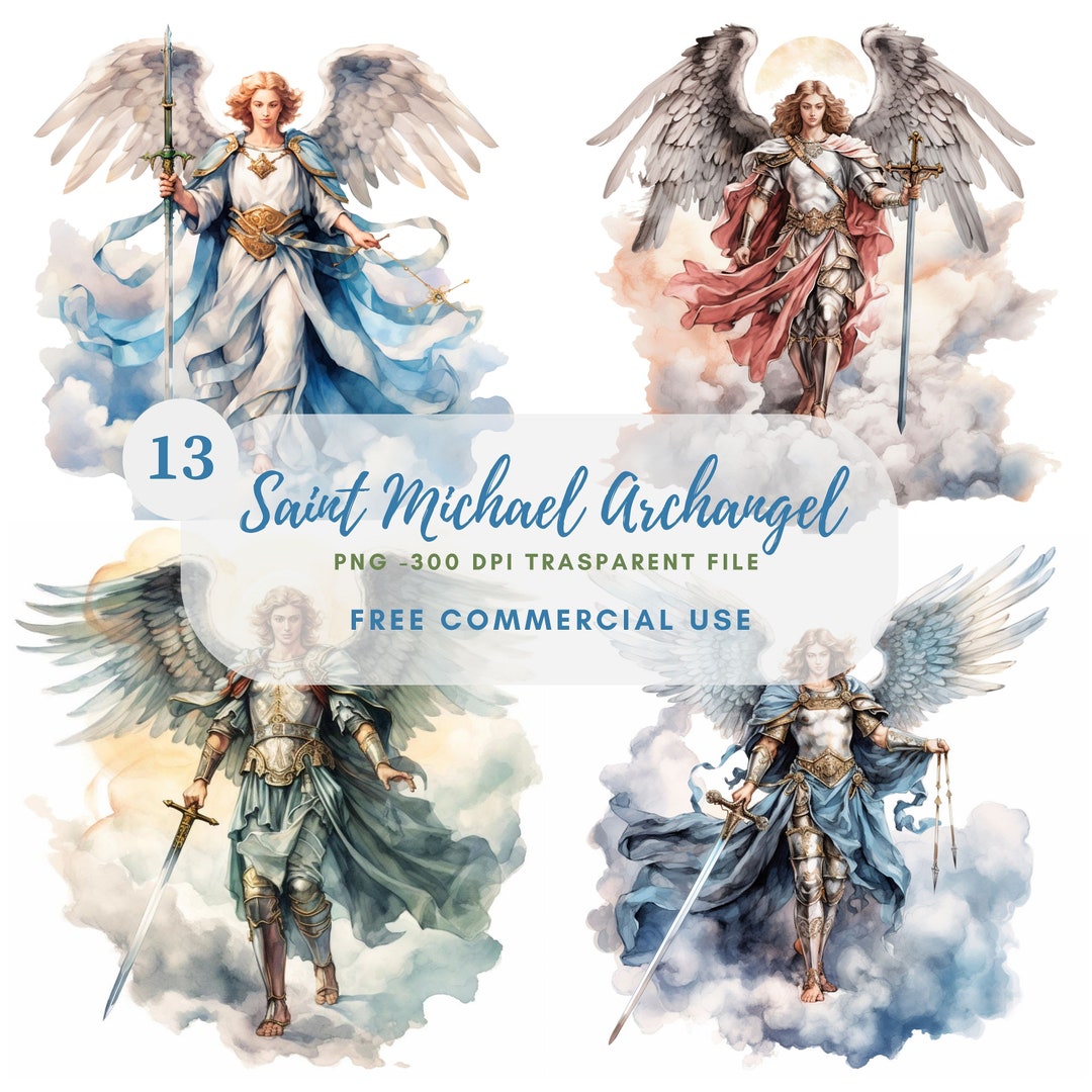 Saint Michael Clipart Bundle 13 High Quality PNG, Saint Michael Archangel,digital Download,card ...